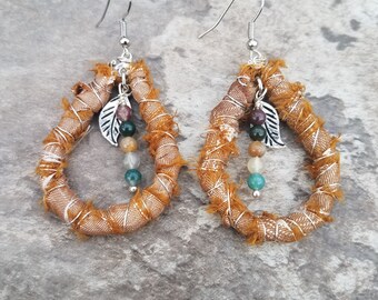 Sari silk earrings | Etsy