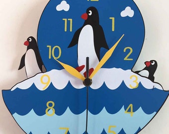 Penguin clock | Etsy