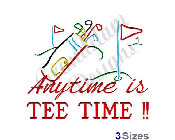 Tee Time Machine Embroidery Design