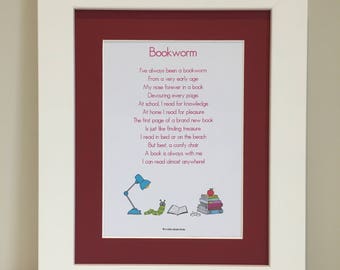 Bookworm poem | Etsy