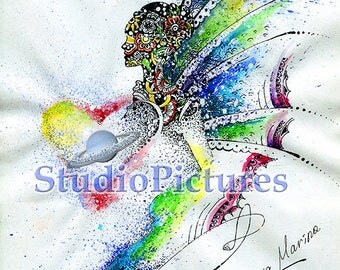 Abstract angel art | Etsy