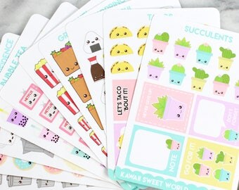 Cute planner stickers to help you stay on by KawaiiSweetWorld