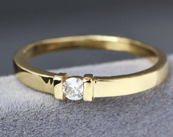 Diamond bar ring | Etsy