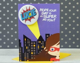 Superhero card | Etsy
