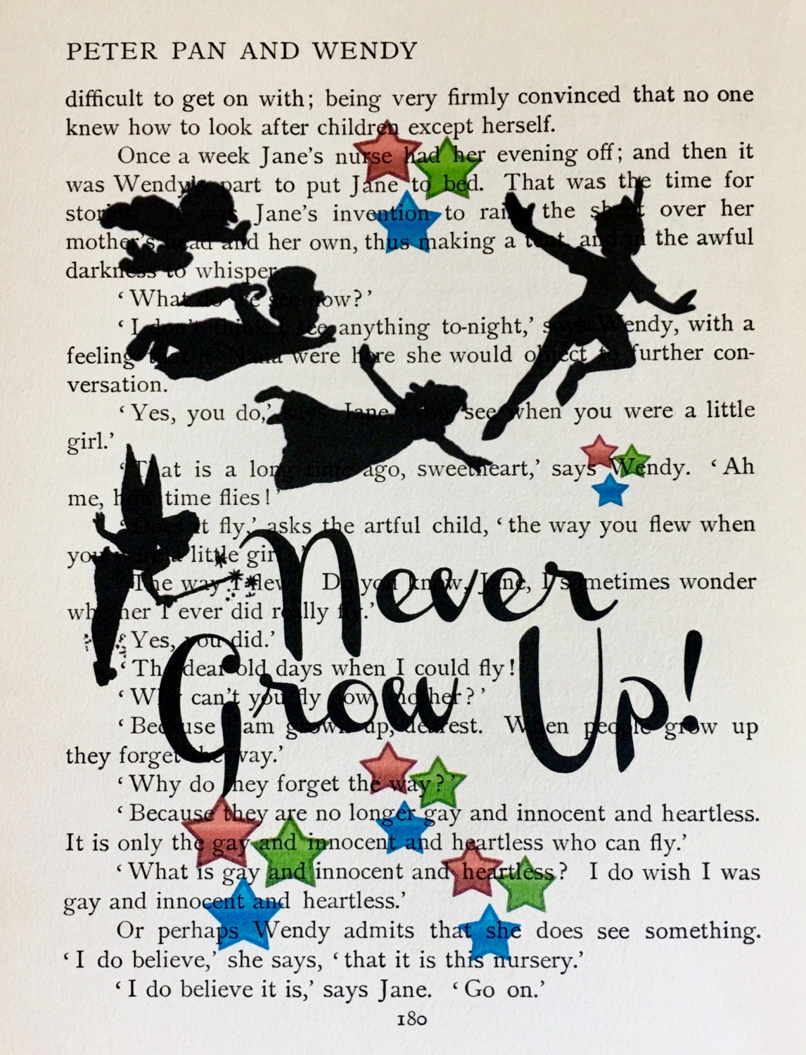 Peter Pan & Wendy Book Never Grow Up Vintage Peter