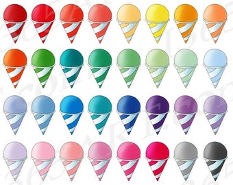 Snow cone clipart | Etsy