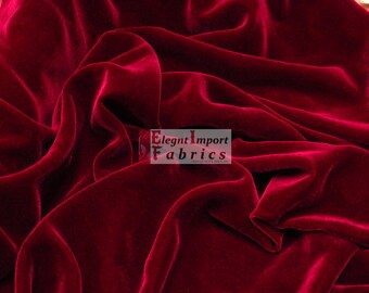 Red velvet fabric | Etsy