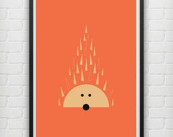 Hedgehog poster | Etsy