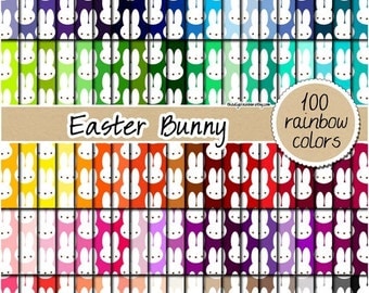 Items similar to Cute Easter digital paper Easter scrapbook paper Bunny ...