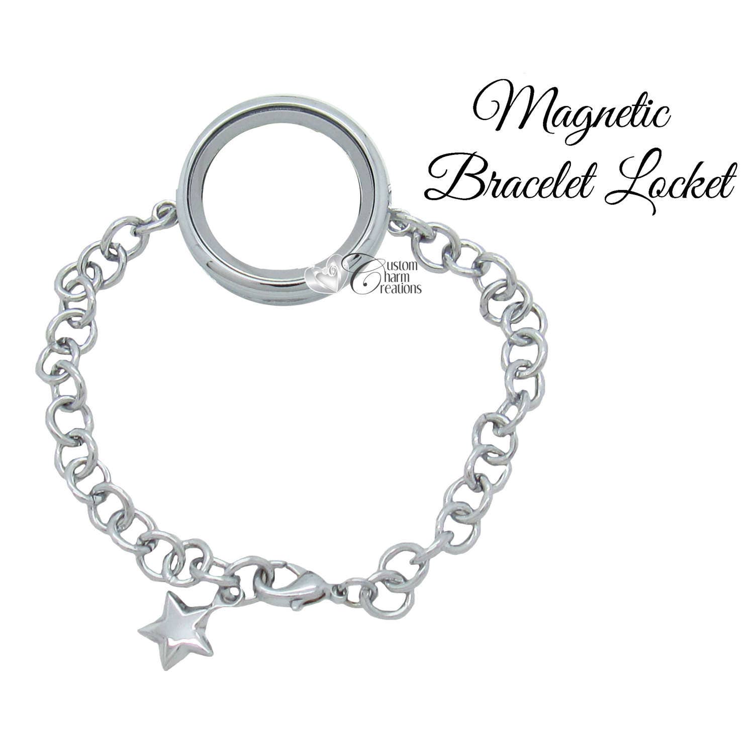 Floating Locket Bracelet Magnetic Large 30 mm Holds