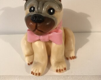 Pug cake topper | Etsy