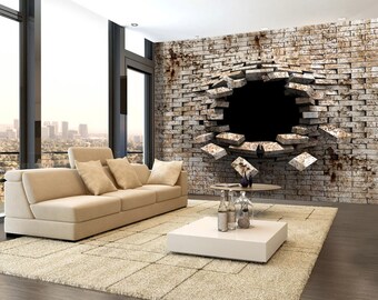 3d brick wallpaper | Etsy