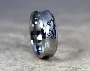 Concave wedding band | Etsy