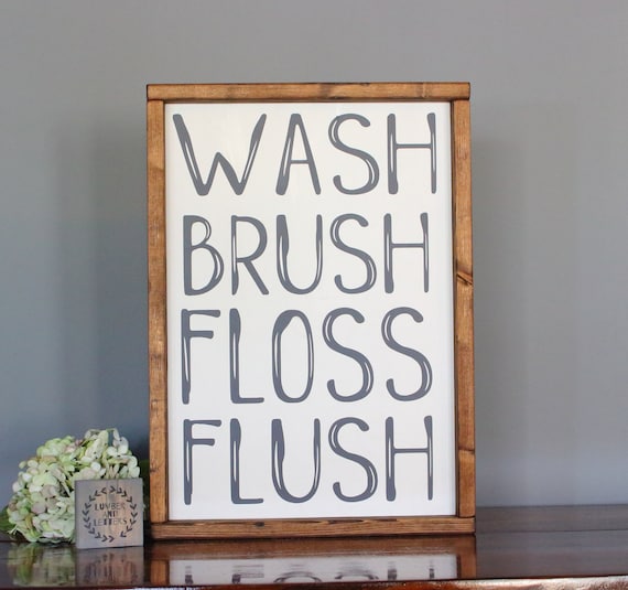 Bathroom Wall Decor Farmhouse Bathroom Wash Brush Floss