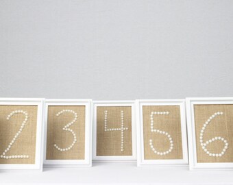 Burlap table numbers | Etsy