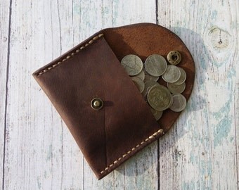 Leather coin purse | Etsy