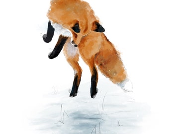 Leaping fox | Etsy