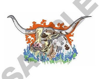Longhorn embroidery | Etsy