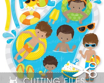 Pool party clip art | Etsy