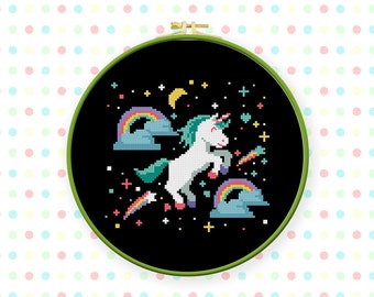 Unicorn cross stitch | Etsy