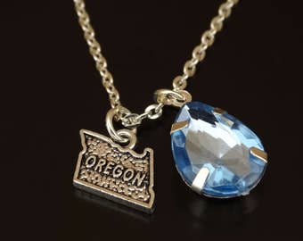 Oregon Necklace Oregon State Necklace Oregon Outline