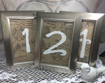 Burlap table numbers | Etsy