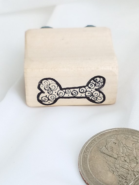Swirled dog bone stamp by Magenta dog bone rubber stamp pet