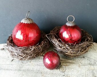 Red ball ornament | Etsy
