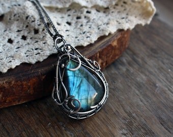 Labradorite necklace | Etsy