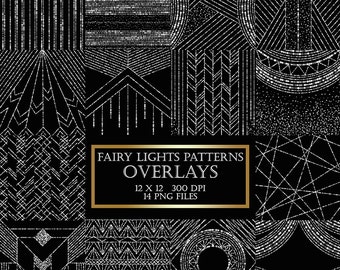 Gold Bokeh String Lights Digital Clipart Overlay gold