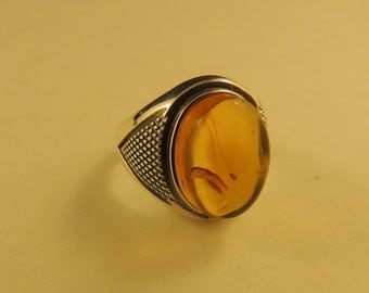 Amber ring | Etsy