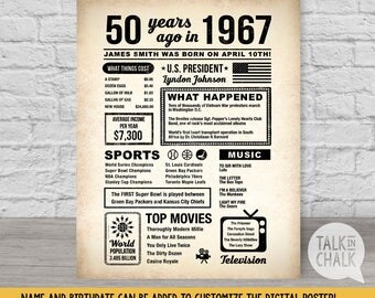 50 Years Ago Printable 1967