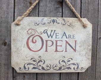 Open Closed Sign double sided sign Reclaimed Wood Open