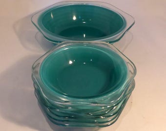Teal glass bowl | Etsy