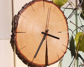 Log clock | Etsy