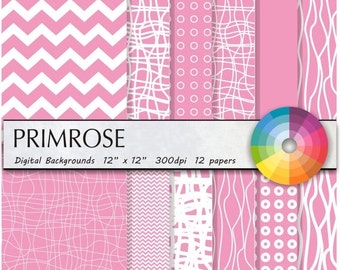 Items similar to Pink and Black Digital Paper, Chevron, Damask, Stripe ...
