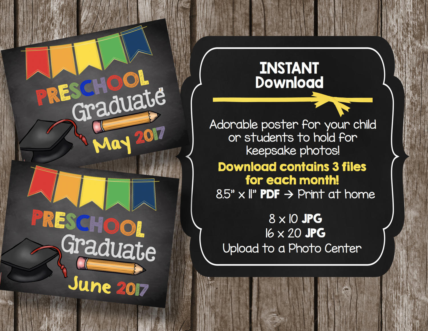 50% OFF SALE Preschool Graduation Printable Instant