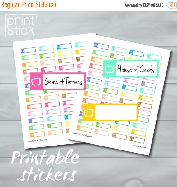 ON SALE TV Planner Stickers Printable Keep track of by PrintStick