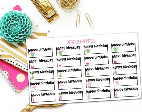 Happy birthday planner stickers