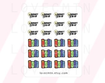 Unique library sticker related items | Etsy