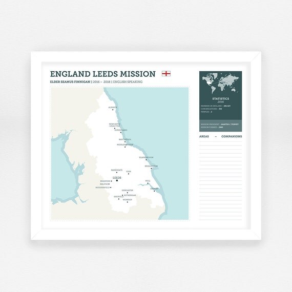 LDS Missionary Map LDS Mission Map Custom Mission Map