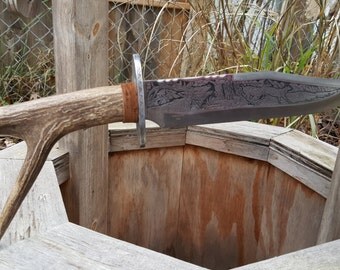 Deer antler knife | Etsy