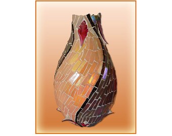 Glass mosaic vase | Etsy