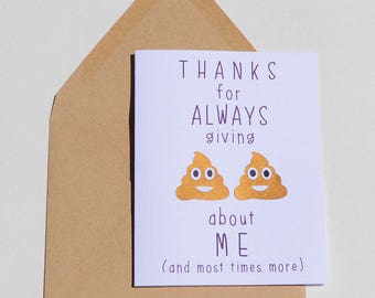 Emoji thank you card | Etsy