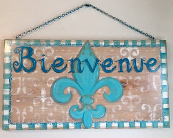 Unique french welcome sign related items | Etsy