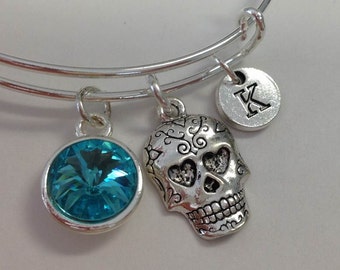 Sugar skull bracelet | Etsy