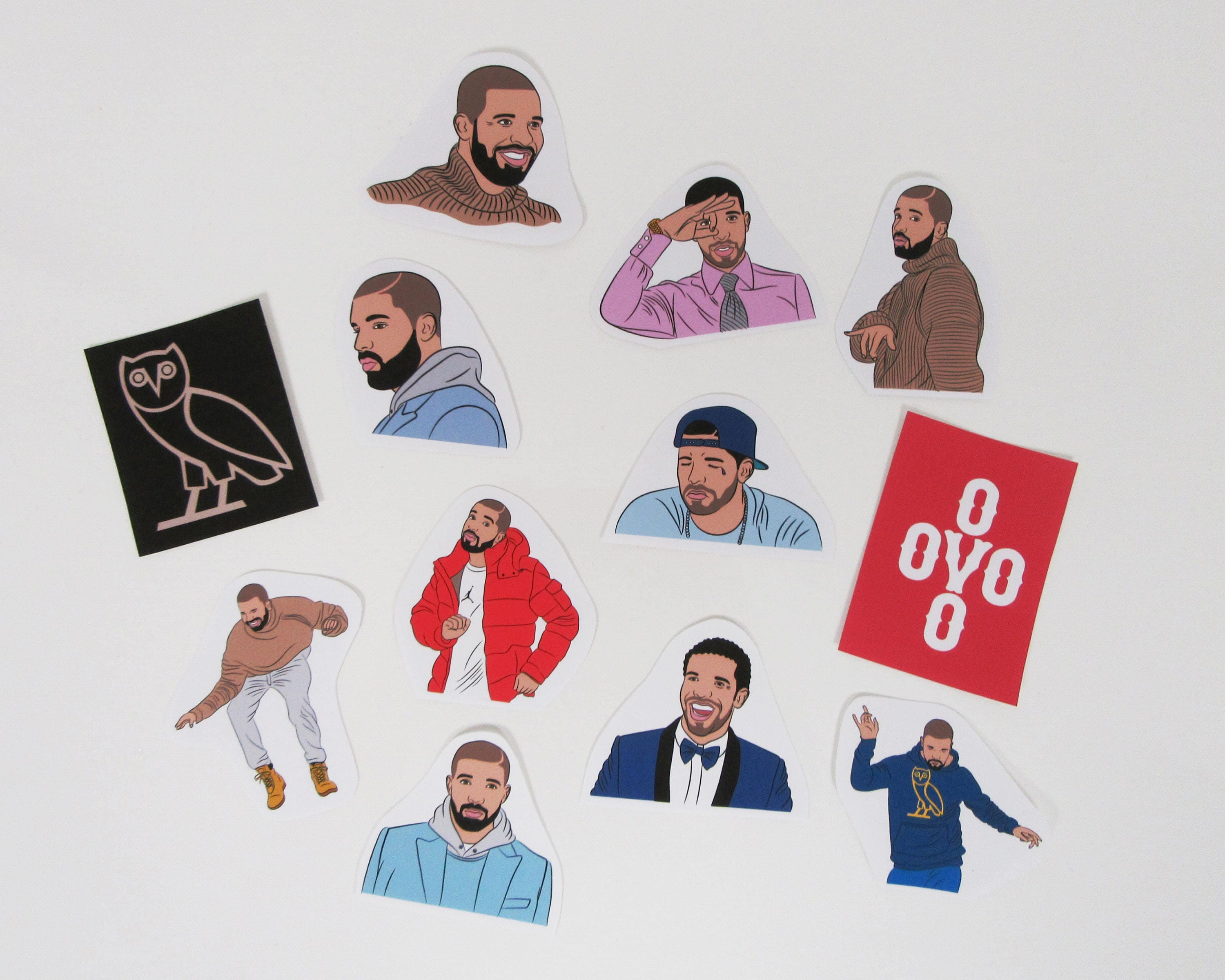 DRAKE 12 pc sticker set Drake sticker pack Drake stickers