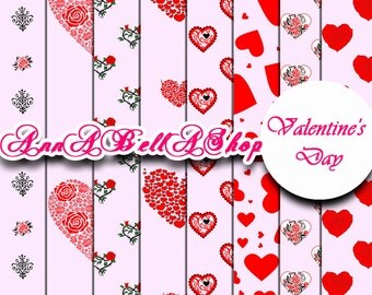 VALENTINE'S DAY digital papers: Be my