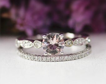 White gold morganite | Etsy