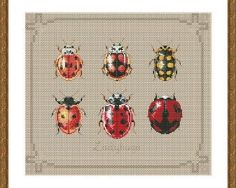 Ladybug cross stitch | Etsy